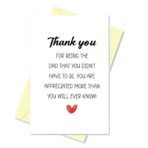 arsagen step dad thank you card, thank you for being the dad, heartfelt father's day card for bonus dad, stepdad birthday card