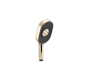 kohler 26284-af statement oblong multifunction hand shower, maximum spray performance with three spray experiences, vibrant french gold, 2.5 gpm