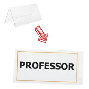 5Pcs Conference Board Wedding Sign Holders for boss Clear Name Cards Table Number Holders Plastic Tent Holder Wedding Place Cards Table Tent Cards Acrylic Desk Blank Banquet