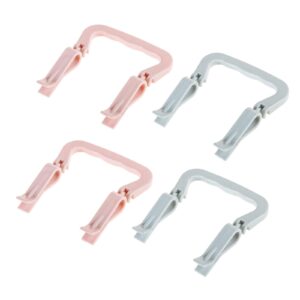 nentment 4 pack waste basket clips with handle non-slip trash bags clamp holder for wastebucket liners garbage can cardboard box trash container bathroom bedroom office under desk sink cabinet