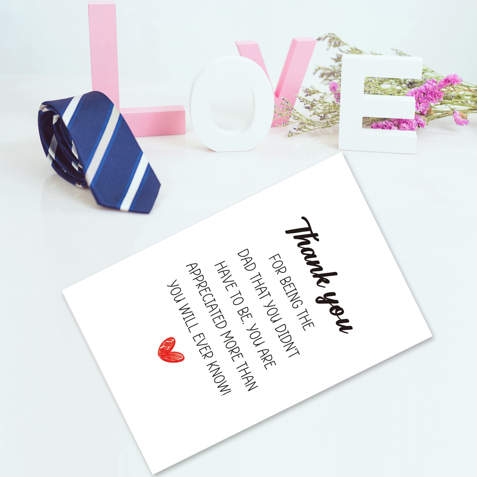 Arsagen Step Dad Thank You Card, Thank You for being the Dad, Heartfelt Father's Day Card for Bonus Dad, Stepdad Birthday Card