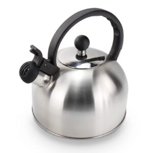 2.64qt whistling tea kettle for stove top, compatible with all burners including induction, 18/10 stainless steel stovetop kettle tea kettle 2.5l