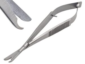 spring action micro snip stitch removing castroviejo scissors 5.5 inches for fine stitch removal, embroidery, and micro surgical sutures by artman instruments