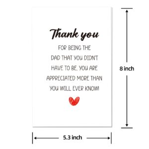 Arsagen Step Dad Thank You Card, Thank You for being the Dad, Heartfelt Father's Day Card for Bonus Dad, Stepdad Birthday Card