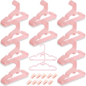 mjrasg anti-slip plastic baby hangers, 100-pack, light pink, ideal for closet organization, easy to use, holds clothes securely