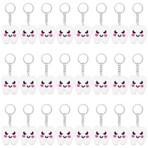 cicibear 24 pack tooth keyring party decorations for first tooth?teeth party,first birthday,clinic graduation