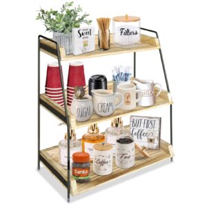 megsooul coffee station organizer,coffee bar accessories and organizer countertop, bathroom & kitchen countertop organizer storage, 3 tier countertop shelf for bathroom, kitchen, coffee bar,office