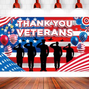 large 71" x 43" memorial day banner, memorial day decorations, memorial day decorations for office, thank you veterans banner memorial day 4th of july veterans day patriotic decorations tineit