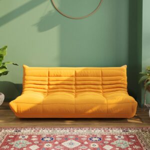 tiflon lazy floor sofa,minimalist sofa couch,teddy velvet 3seatert sofa, fireside chair,tatami sofa,corner relax sofa couch for living room bedroom salon office-yellow