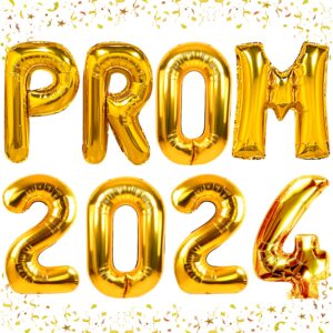 algpty prom 2024 balloons gold 40 inch giant - prom 2024 decorations decor for prom 2024 party graduation decorations foil mylar prom 2024 balloons banner sign for prom night graduation party