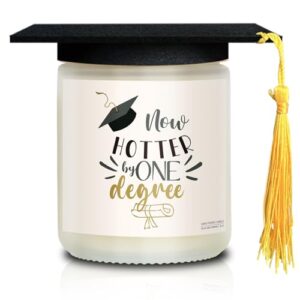 graduation gifts for her him - masters degree college high school graduation gifts 2025 - now hotter by one degree soy wax scented candle