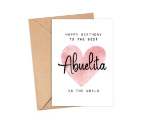 happy birthday to the best abuelita in the world card - abuelita birthday card - abuelita card - mother's day gift - happy birthday card happy birthday mom