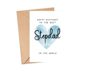 moltdesigns happy birthday to the best stepdad in the world card - stepdad birthday card - stepdad card - father's day gift - happy birthday card