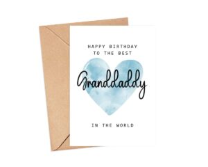 moltdesigns happy birthday to the best granddaddy in the world card - granddaddy birthday card - granddaddy card - father's day gift - happy birthday card