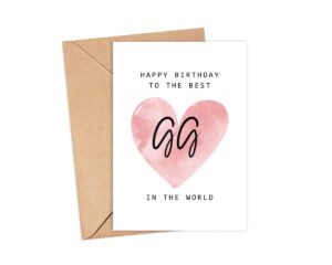 happy birthday to the best gg in the world card - gg birthday card - gg card - mother's day gift - happy birthday card happy birthday mom