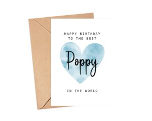 moltdesigns happy birthday to the best poppy in the world card - poppy birthday card - poppy card - father's day gift - happy birthday card