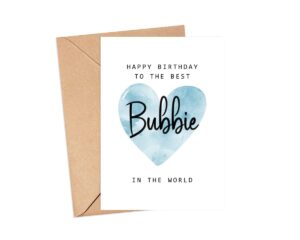 moltdesigns happy birthday to the best bubbie in the world card - bubbie birthday card - bubbie card - father's day gift - happy birthday card