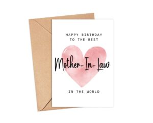 happy birthday to the best mother-in-law in the world card - mother-in-law birthday card - mother-in-law card - mother's day gift - happy birthday card happy birthday mom