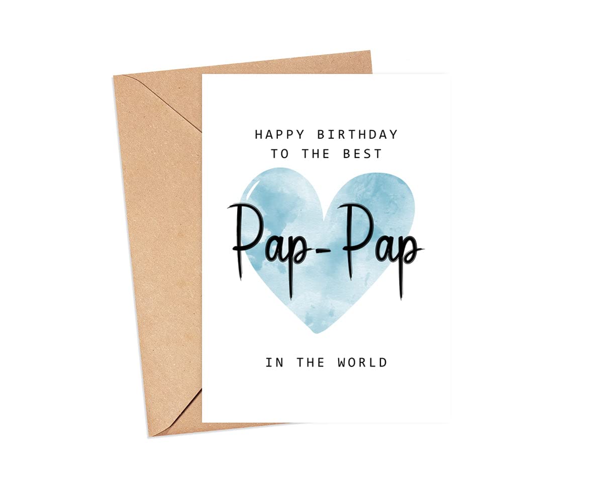 MoltDesigns Happy Birthday To The Best Pap-Pap In The World Card - Pap-Pap Birthday Card - Pap-Pap Card - Father's Day Gift - Happy Birthday Card