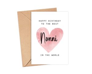 happy birthday to the best nonni in the world card - nonni birthday card - nonni card - mother's day gift - happy birthday card happy birthday mom