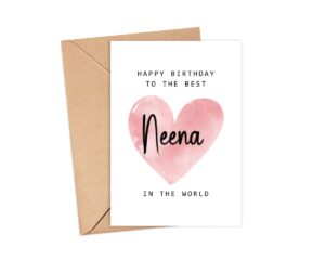 happy birthday to the best neena in the world card - neena birthday card - neena card - mother's day gift - happy birthday card happy birthday mom