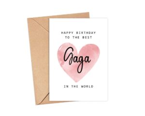 happy birthday to the best gaga in the world card - gaga birthday card - gaga card - mother's day gift - happy birthday card happy birthday mom