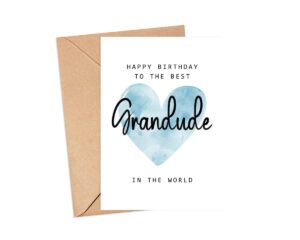 moltdesigns happy birthday to the best grandude in the world card - grandude birthday card - grandude card - father's day gift - happy birthday card