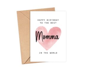 happy birthday to the best momma in the world card - momma birthday card - momma card - mother's day gift - happy birthday card happy birthday mom