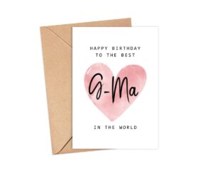 happy birthday to the best g-ma in the world card - g-ma birthday card - g-ma card - mother's day gift - happy birthday card happy birthday mom