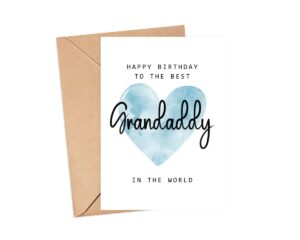 moltdesigns happy birthday to the best grandaddy in the world card - grandaddy birthday card - grandaddy card - father's day gift - happy birthday card