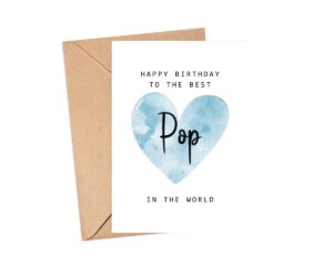 moltdesigns happy birthday to the best pop in the world card - pop birthday card - pop card - father's day gift - happy birthday card