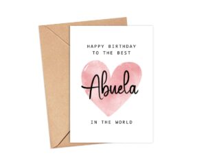 happy birthday to the best abuela in the world card - abuela birthday card - abuela card - mother's day gift - happy birthday card happy birthday mom