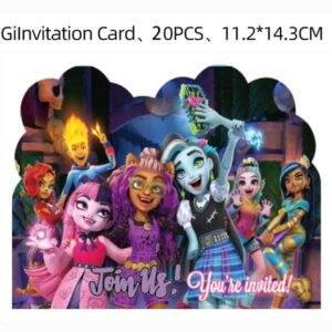 NINIMBLE 20pcs monster high Birthday Party Invitations,monster high Invitations Birthday Party Supplies Decoration (1)