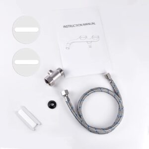 samodra bidet installation accessories set, contains 3/8" metal t-adapter, teflon tape, circular fixing plates * 2, cold water connection metal braided hose