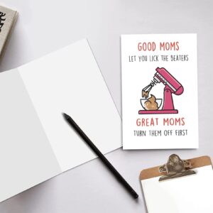 Funny Mother’s Day Card for Wife, First Birthday Card for Mom, Unique Mothers Day Cards Gifts for Women, Cute Mother Birthday Card from Daughter Son