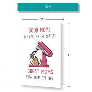 Funny Mother’s Day Card for Wife, First Birthday Card for Mom, Unique Mothers Day Cards Gifts for Women, Cute Mother Birthday Card from Daughter Son