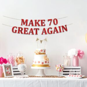 Funny 70th Birthday Party Red Banner - Happy 70th Wedding Anniversary Decorations - Milestone Birthday Party Decorations