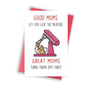 funny mother’s day card for wife, first birthday card for mom, unique mothers day cards gifts for women, cute mother birthday card from daughter son