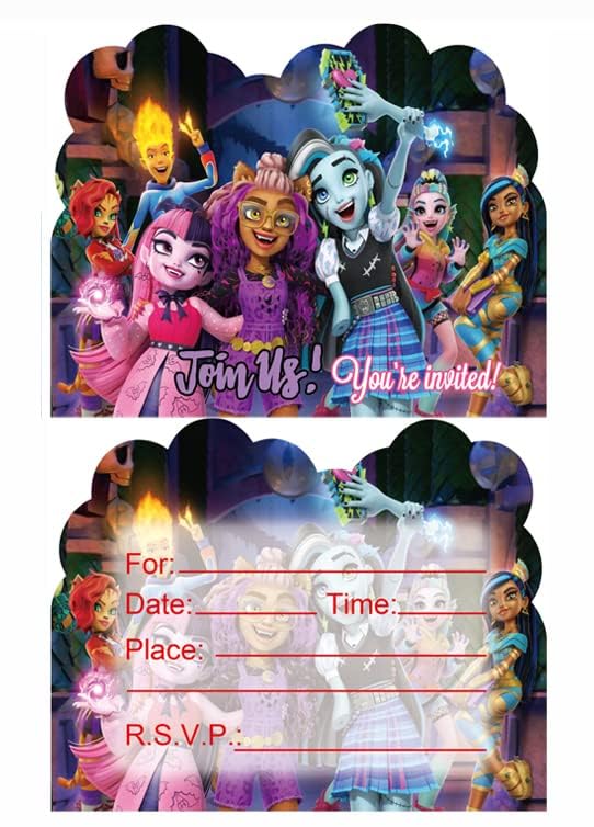 NINIMBLE 20pcs monster high Birthday Party Invitations,monster high Invitations Birthday Party Supplies Decoration (1)