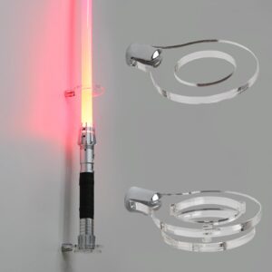 hhuxiue lightsaber wall mount lightsaber stand sword shelf suitable for lightsaber stand lightsaber display swords light saber sword wall bracket (transparent 1 hole)