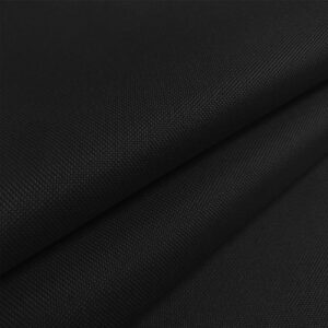 foreate waterproof fabric by the yard 600d cordura canvas fabric 58 inch wide for indoor outdoor patio 1 yard, black