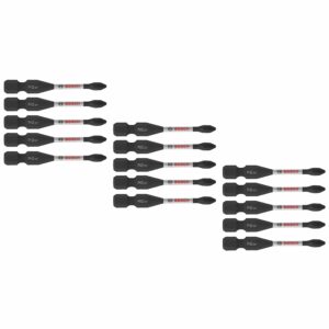 bosch itdph2215 15-pack 2 in. driven phillips #2 impact tough screwdriving power bits