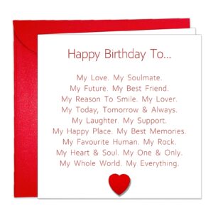 imakemvel special birthday card for him her, happy birthday card for lover, happy birthday to my everything, with envelope