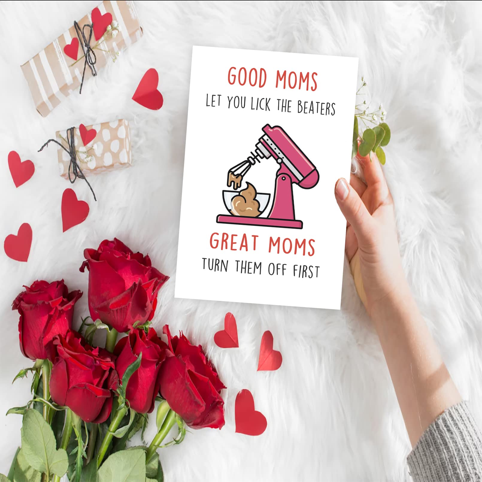 Funny Mother’s Day Card for Wife, First Birthday Card for Mom, Unique Mothers Day Cards Gifts for Women, Cute Mother Birthday Card from Daughter Son