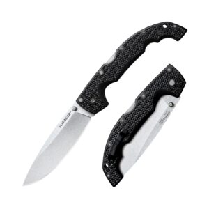 cold steel extra large drop point voyager / 12 1/4" overall / 5 1/2" blade / 4mm thick / 6 3/4" long griv-exhandle / aus10a steel/ambi belt clip/blister packed,black