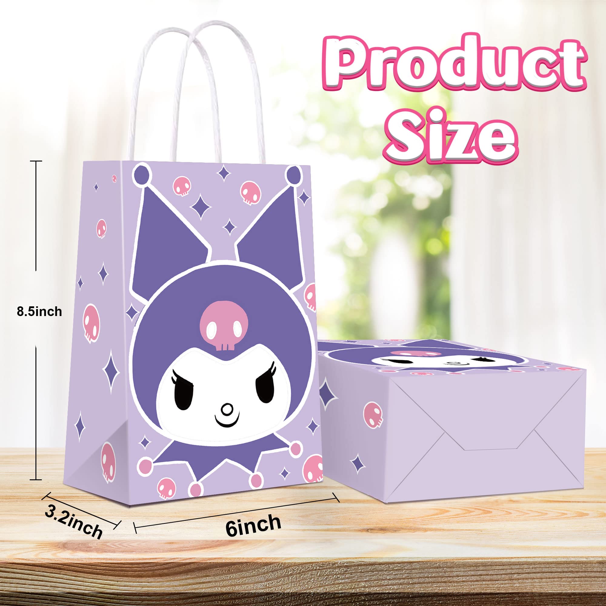 24 Pcs Kitty Party Gift Bags Party Supplies/Cartoon Candy Bags, Tote Bags, Gift Bags for Kids Paper Favor Packs Adults Birthday Party Decora- 12 Pattern