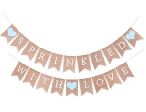 sprinkled with love banner - rustic burlap baby shower banner, sprinkled with love baby shower decorations, baby birthday banner, party photo backdrop, photo decoration props