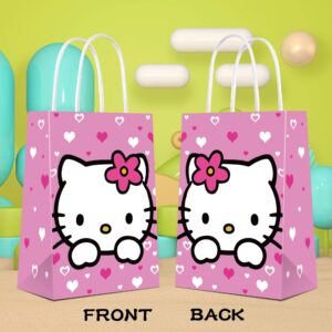 24 Pcs Kitty Party Gift Bags Party Supplies/Cartoon Candy Bags, Tote Bags, Gift Bags for Kids Paper Favor Packs Adults Birthday Party Decora- 12 Pattern