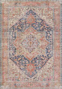 momeni chandler medallion area rug, 5'6" x 8'6", navy