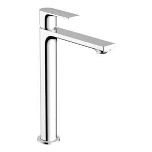 hansgrohe rebris e contemporary 1-handle 1-hole 12-inch tall bathroom sink faucet in chrome, 72564001